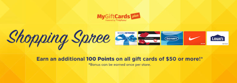 Earn a 100 Point Bonus at MyGiftCardsPlus!